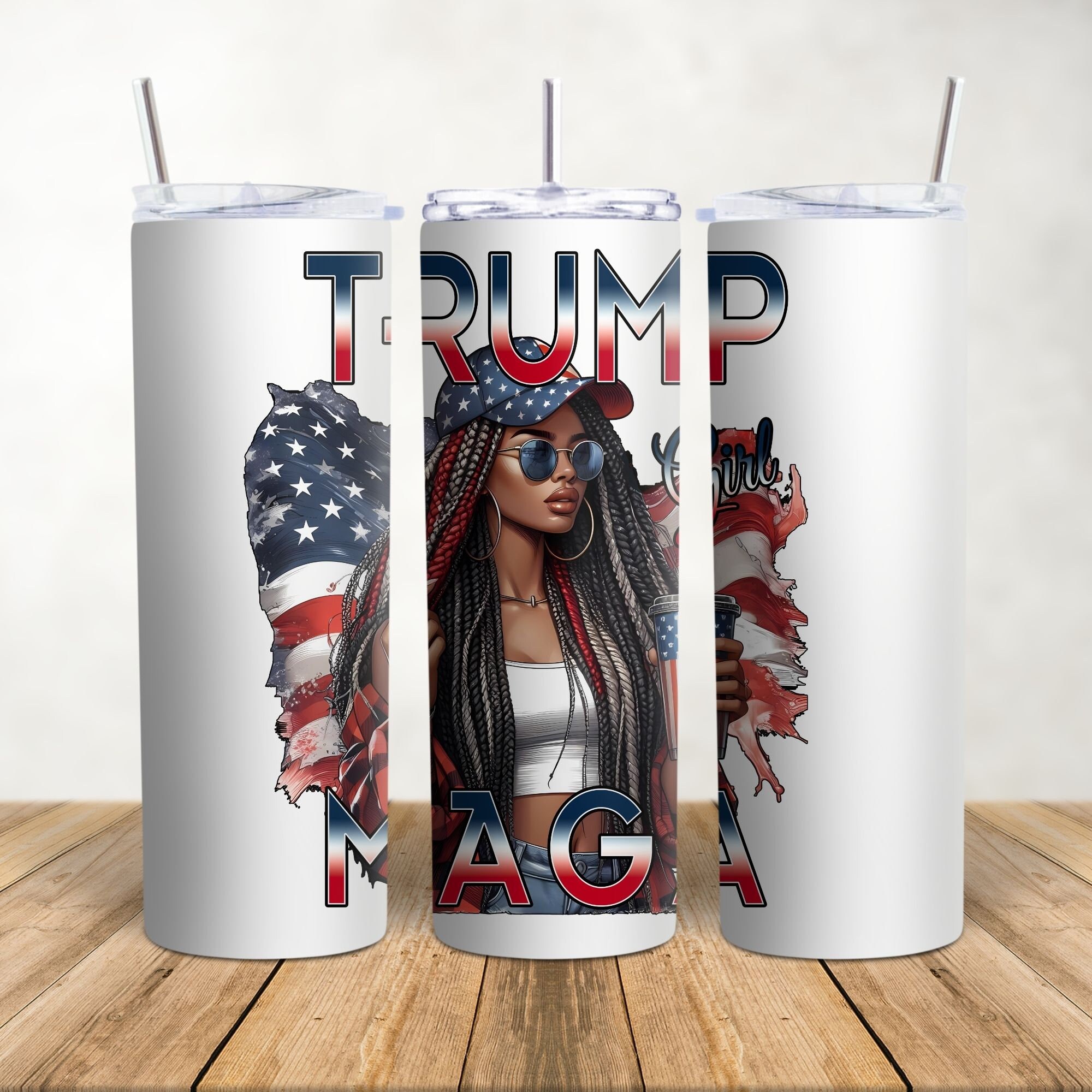 Trump Afro American Girl Png, Maga Png, Box Braid Hairstyle, African ...