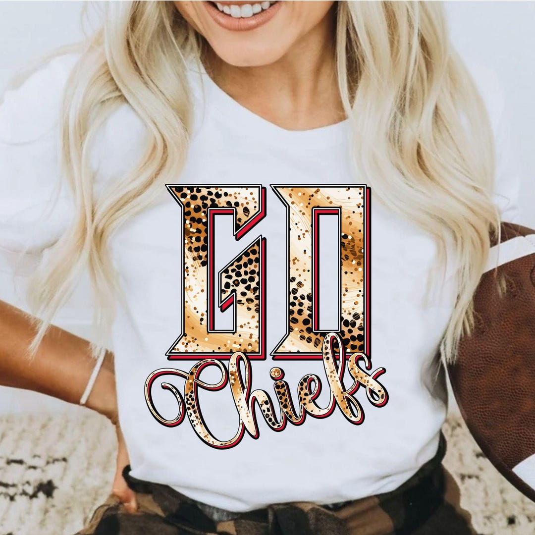 Go Chiefs PNG Leopard Print Sports Sublimation Game Day Football PNG ...