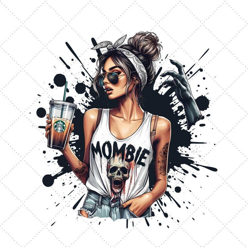 Mombie Girl PNG: Halloween Zombie Mom Graphic Tee (digital Download) - Etsy