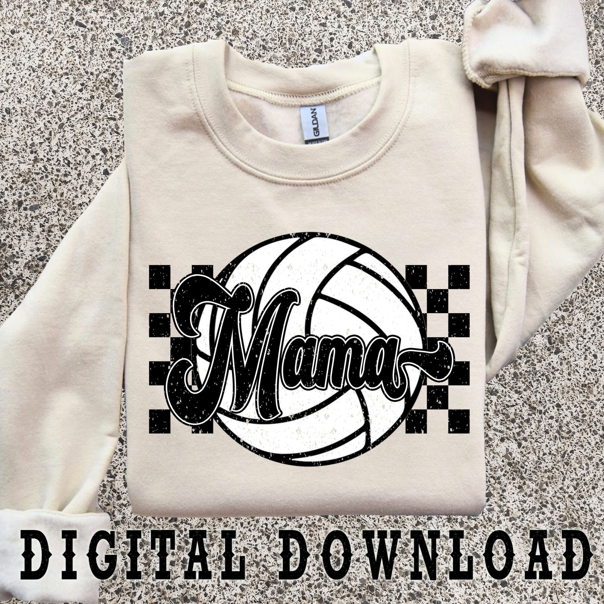 Checkered Volleyball Mama, Retro Volleyball Ball PNG, Distressed ...
