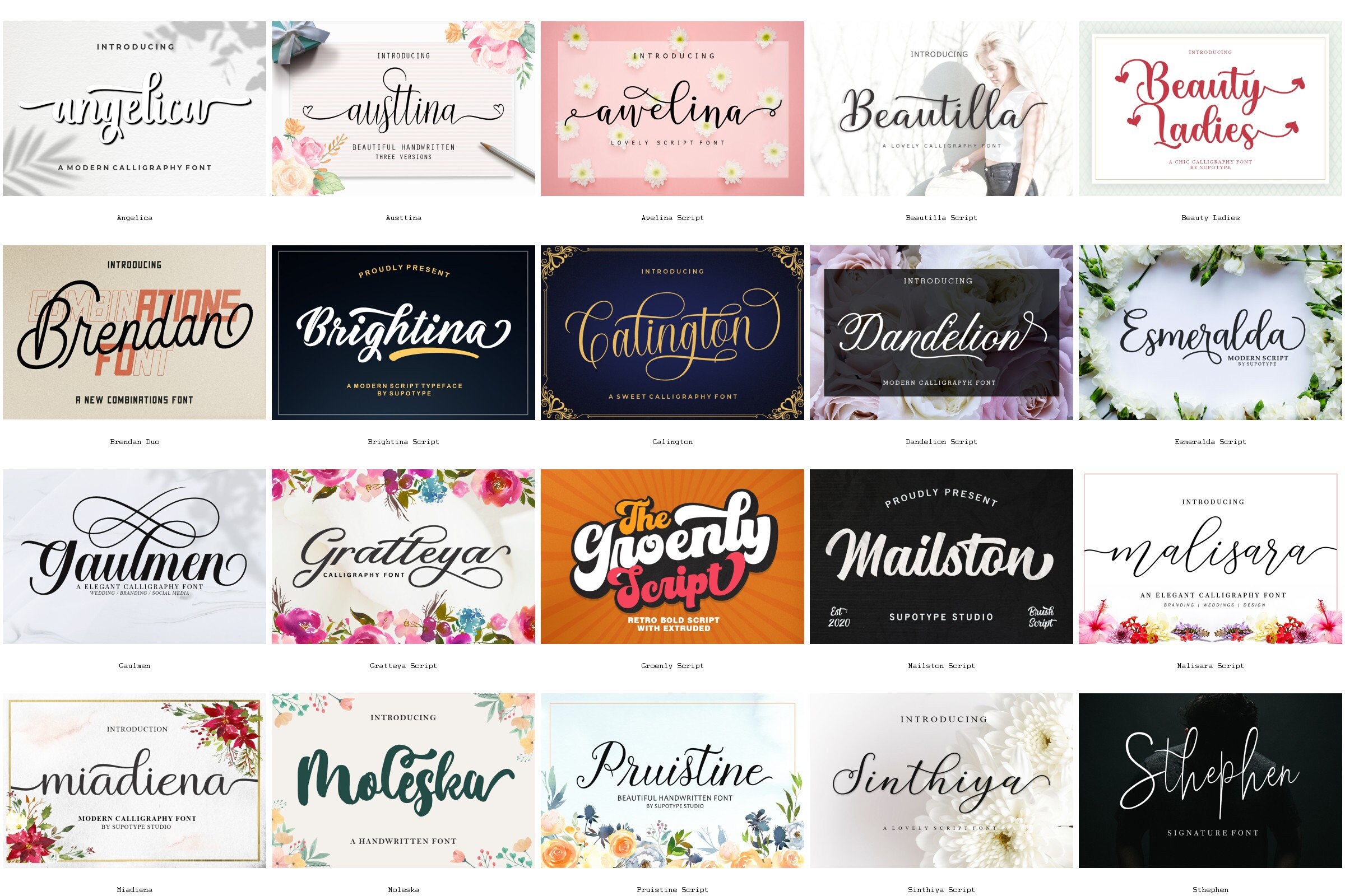 Supotype Font Bundle-instant Download,fonts for Canva,script Fonts ...