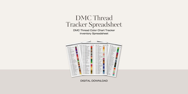 DMC Thread Color Chart Tracker Inventory Spreadsheet - Etsy