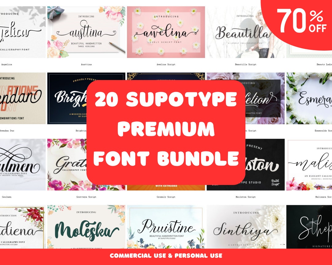 Supotype Font Bundle-instant Download,fonts for Canva,script Fonts,cursive Fonts Svg,wedding ...