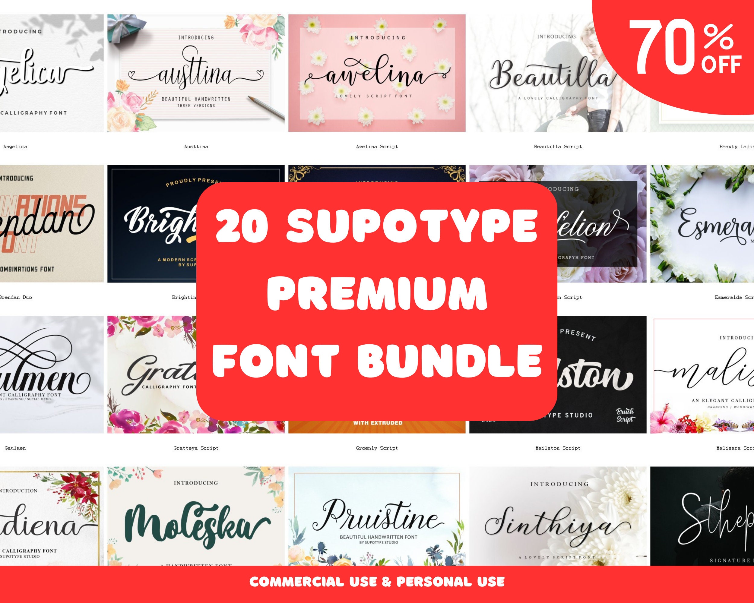 Supotype Font Bundle-instant Download,fonts for Canva,script Fonts ...