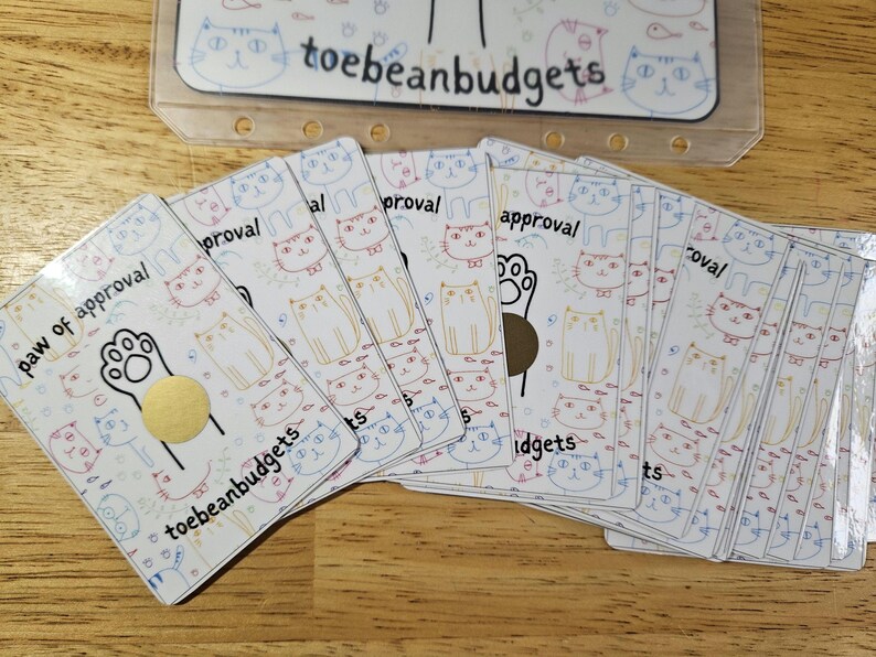 Paw of Approval Cat Card Saving Challenge Set - Etsy