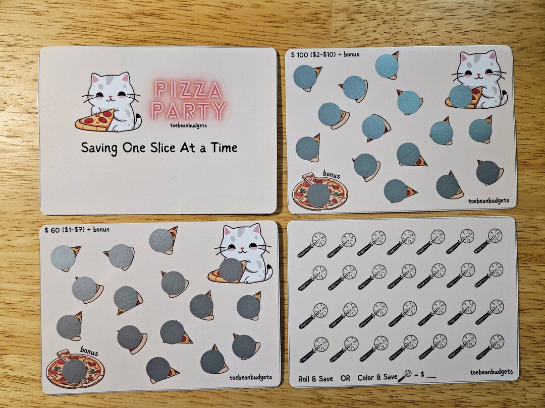 Pizza Party Cat Saving Challenges - Etsy