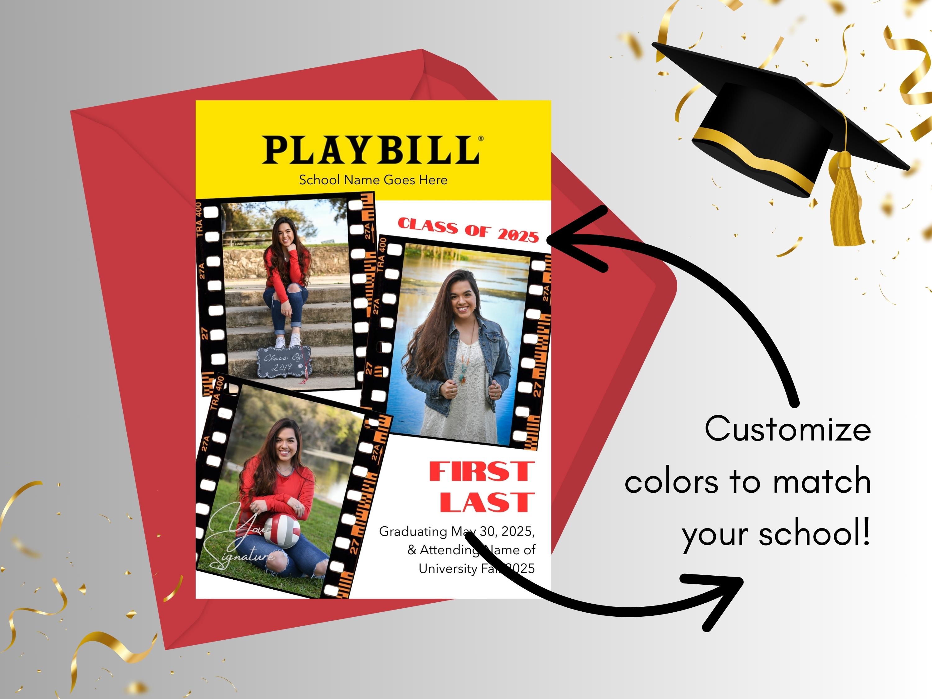 Graduation Announcement Editable Template High School College ...