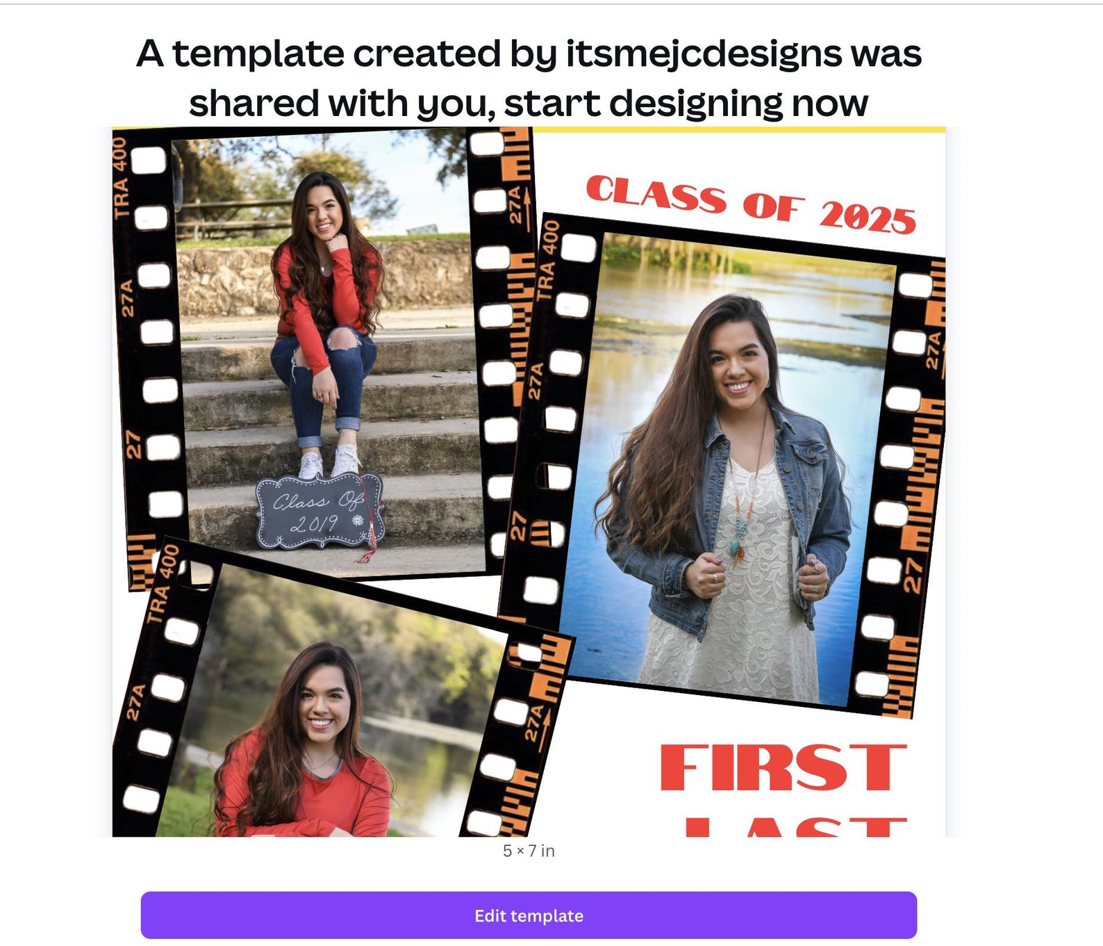 Graduation Announcement Editable Template High School College ...