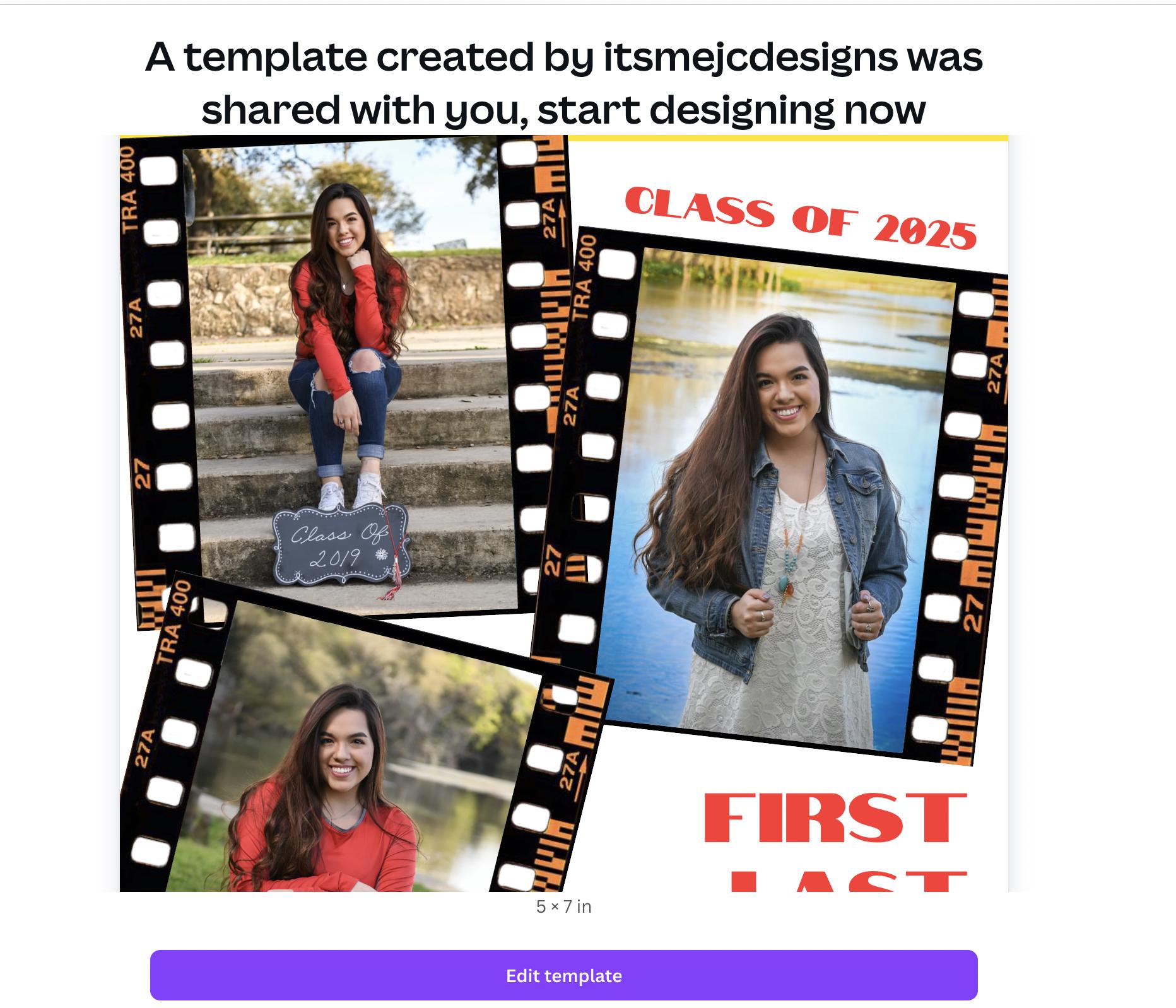 Graduation Announcement Editable Template High School College ...