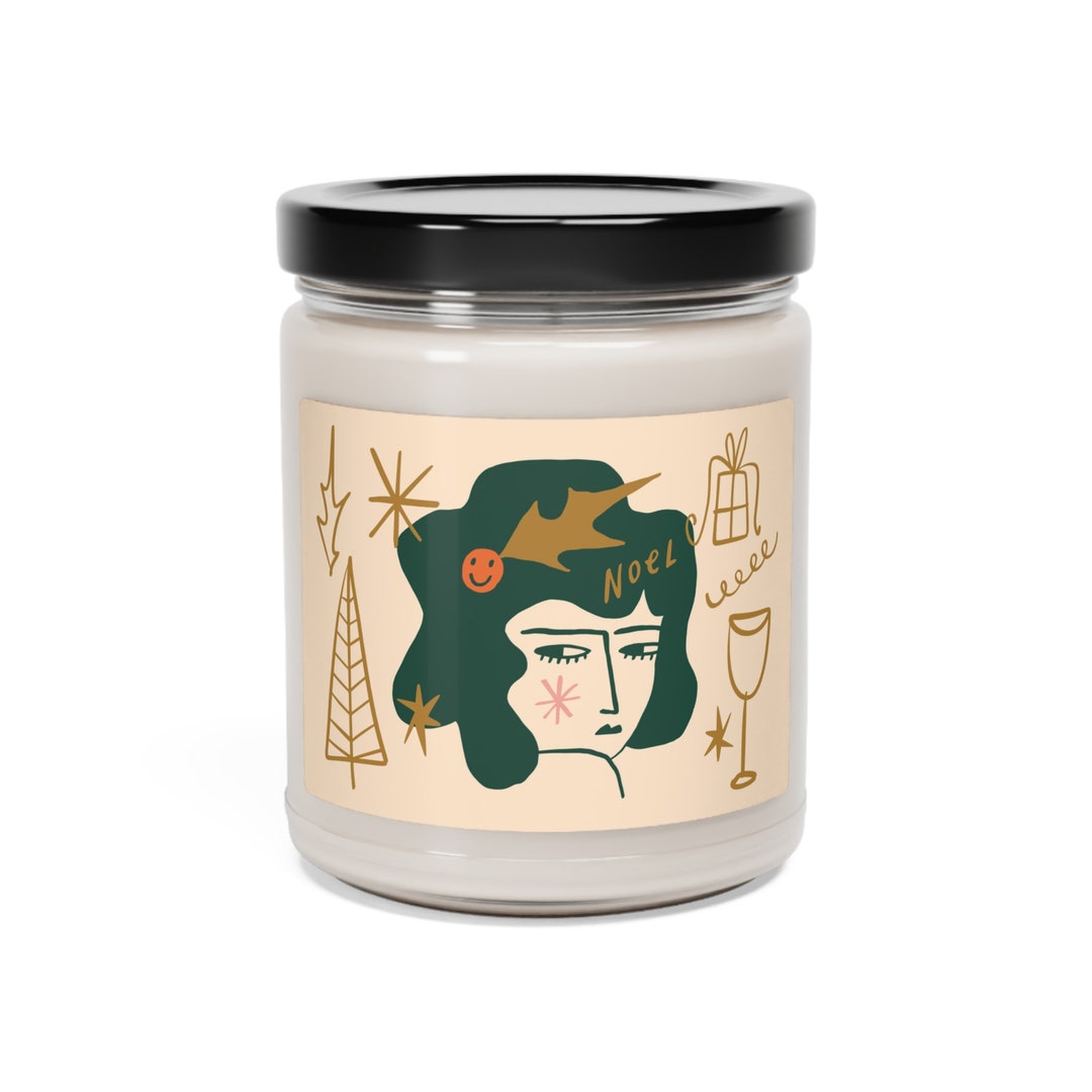 Modern Christmas Candle, Noel, Girl Face, Christmas Tree, Wine Glass ...