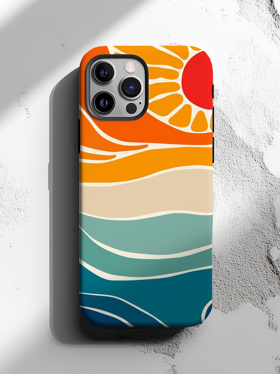 Sunset Phone Case, Beach Case, Coastal Ocean Beach Sea, Sunset Waves ...