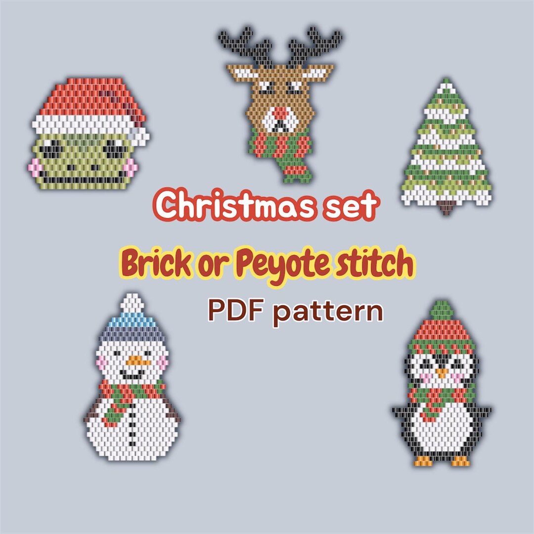 Christmas Beading Pattern Set – Mini Holiday Designs (PDF Pattern) - Etsy
