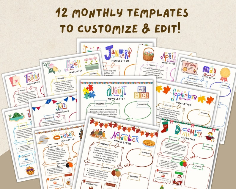 Newsletter Template, Editable Classroom Newsletter Template, Canva ...