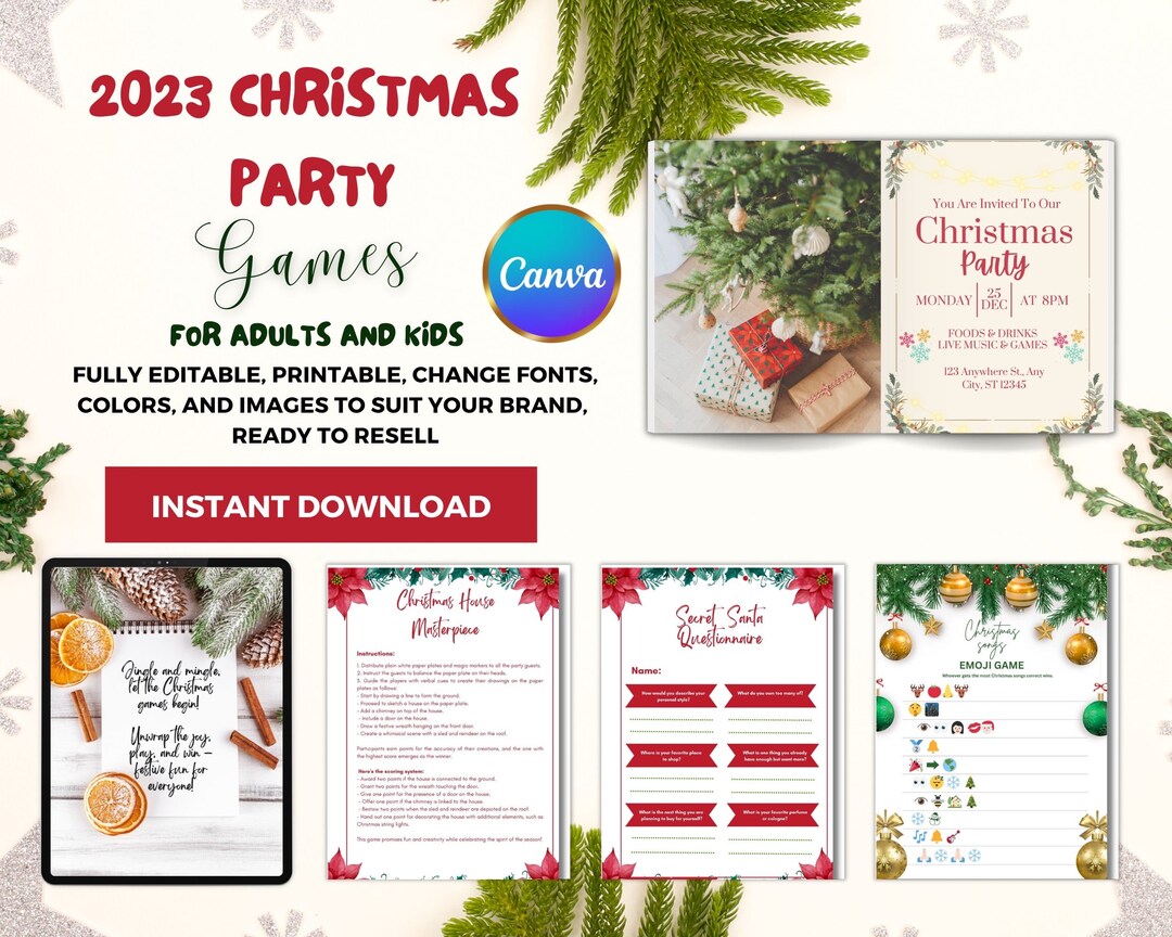 PLR Christmas Party Games, Christmas Games Family, Party Games, Holiday ...