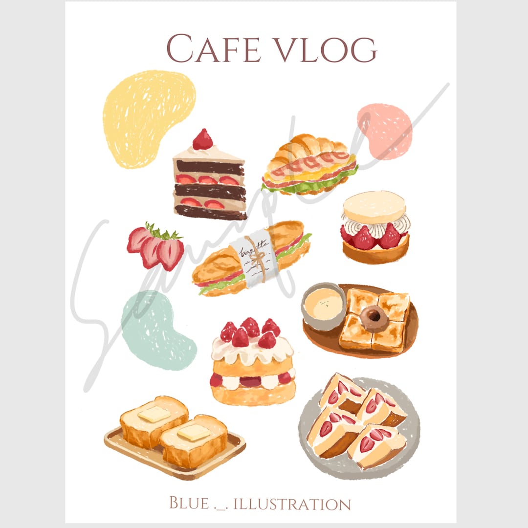 Sticker Sheet Cafe Vlog Planner Stickers Vintage - Etsy