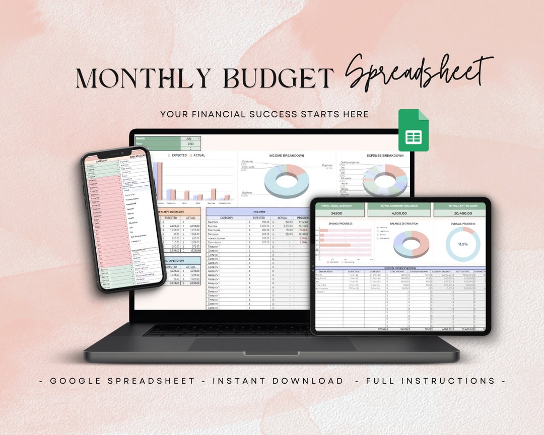 Monthly Budget Spreadsheet Ultimate Budget Spreadsheet Simple Annual ...