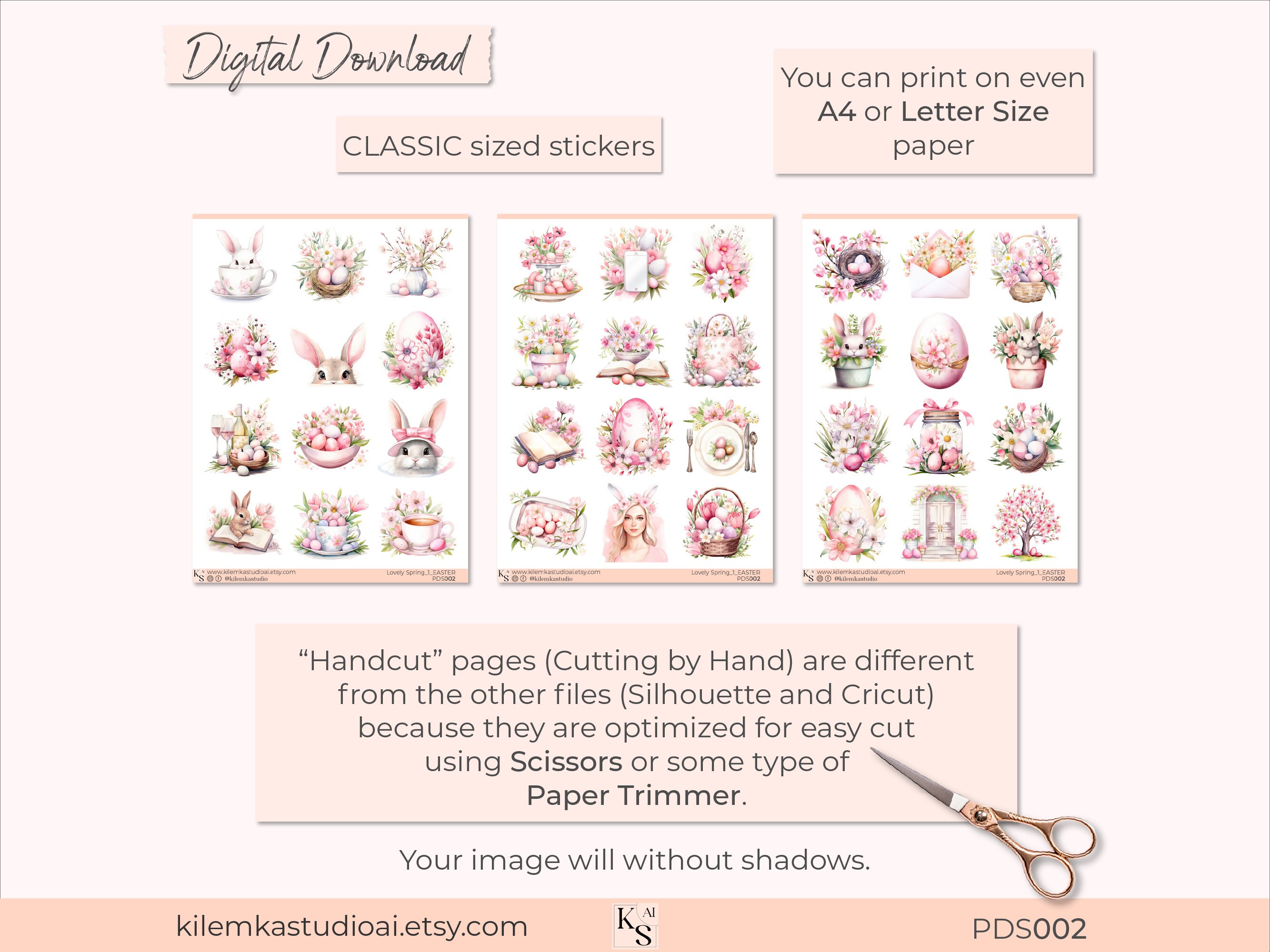 Lovely Spring 1 EASTER Printable Planner Stickers Deco Decorative Happy ...