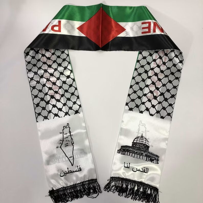 PALESTINE FLAG SCARF, Free Palestine, Jerusalem Palestine Pride Satin ...