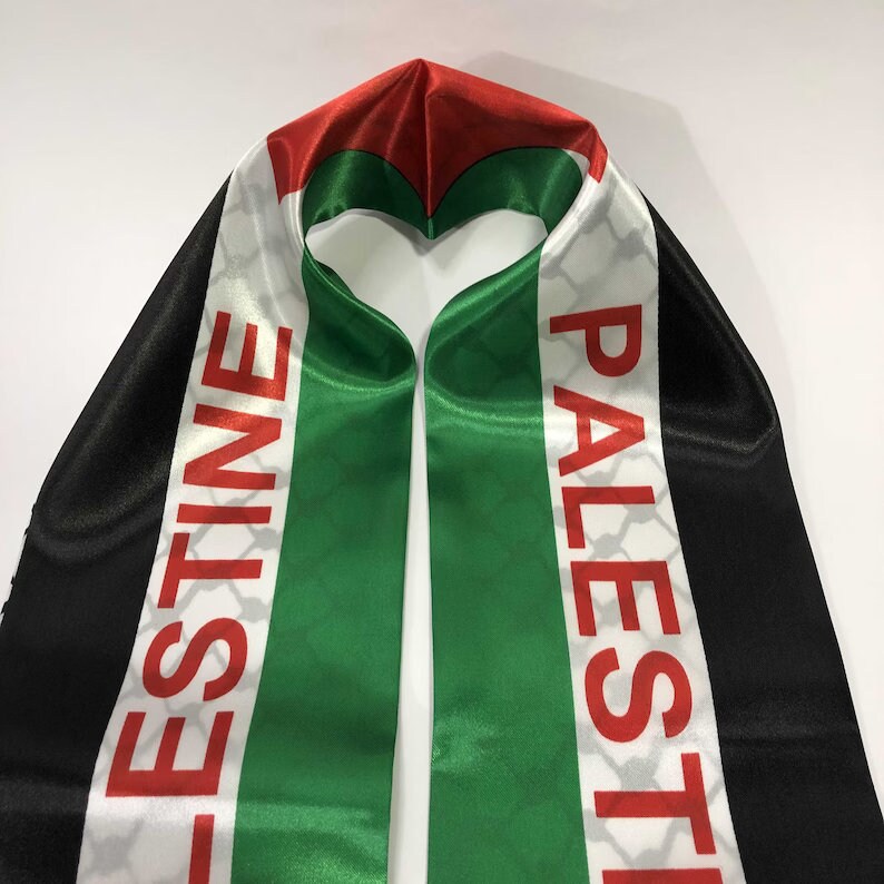 PALESTINE FLAG SCARF, Free Palestine, Jerusalem Palestine Pride Satin ...