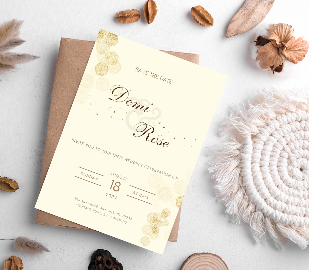 Editable Wedding Invitation Card | Wedding Card Digital Template ...