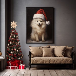 Xmas Poster, Fox Funny Santa Claus Decoration Artic Fox Christmas Gift ...