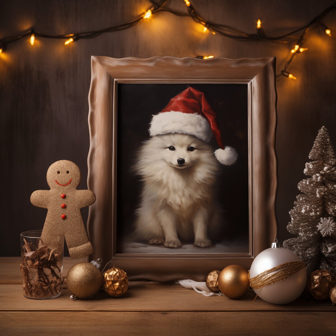 Xmas Poster, Fox Funny Santa Claus Decoration Artic Fox Christmas Gift ...