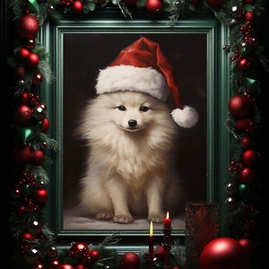 Xmas Poster, Fox Funny Santa Claus Decoration Artic Fox Christmas Gift ...