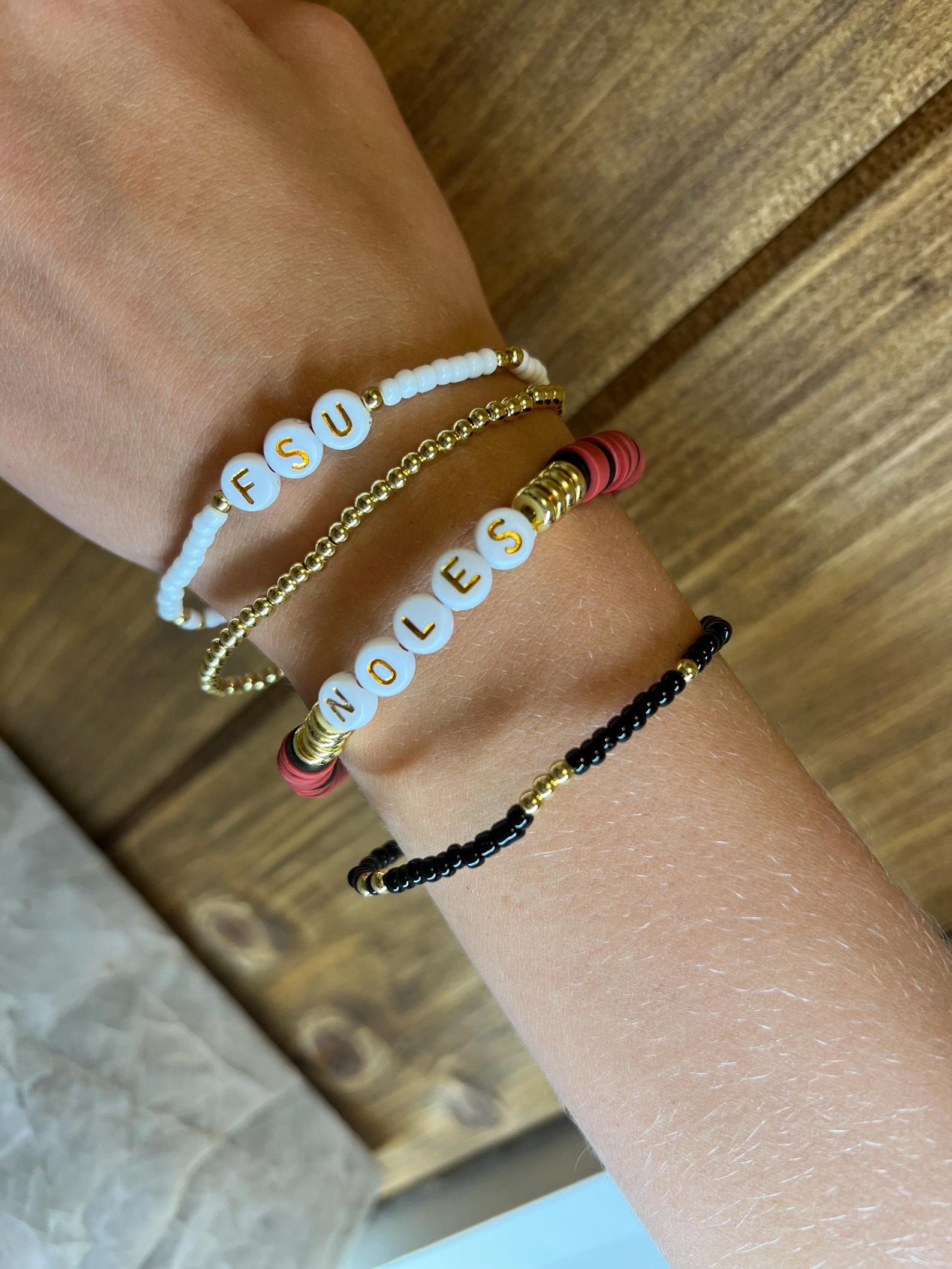 Florida State University Beaded Bracelet Set - Etsy