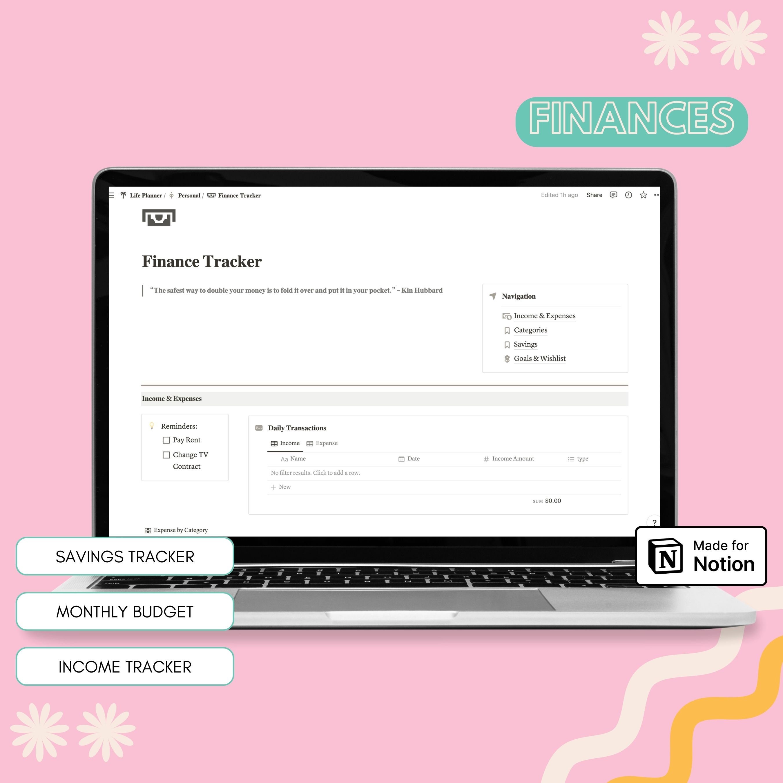 Notion Life Planner, Weekly Schedule, Habit Tracker, Aesthetic ...