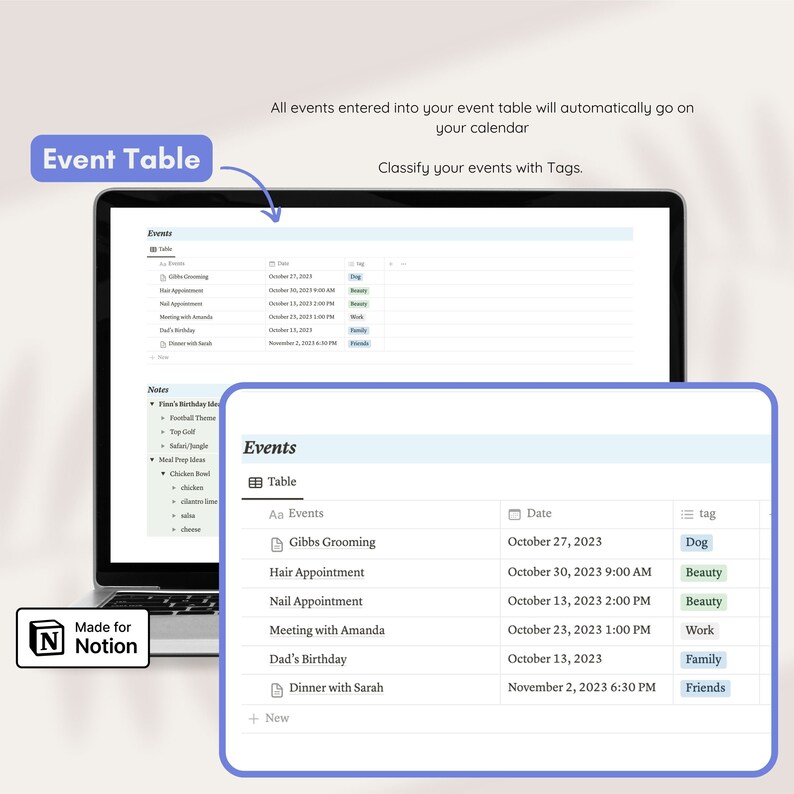 Simple Notion Life Planner, Weekly Schedule, Habit Tracker, Aesthetic ...