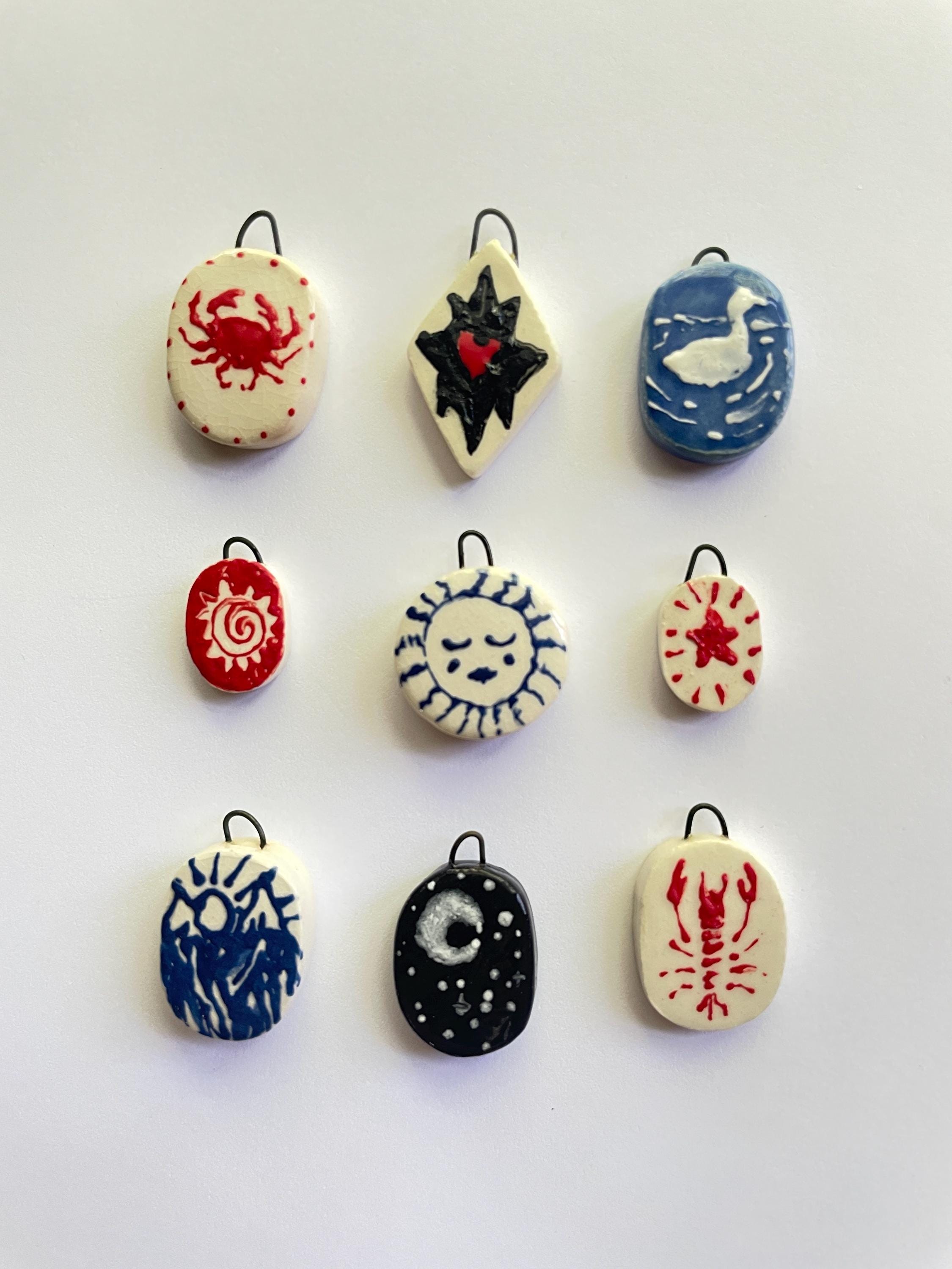 Ceramic Charms- Summer Variety, Handmade Tiny Charm - Etsy