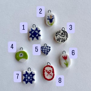 Ceramic Charms- Handmade Tiny Pendants for Charm Necklace, Jewelry ...