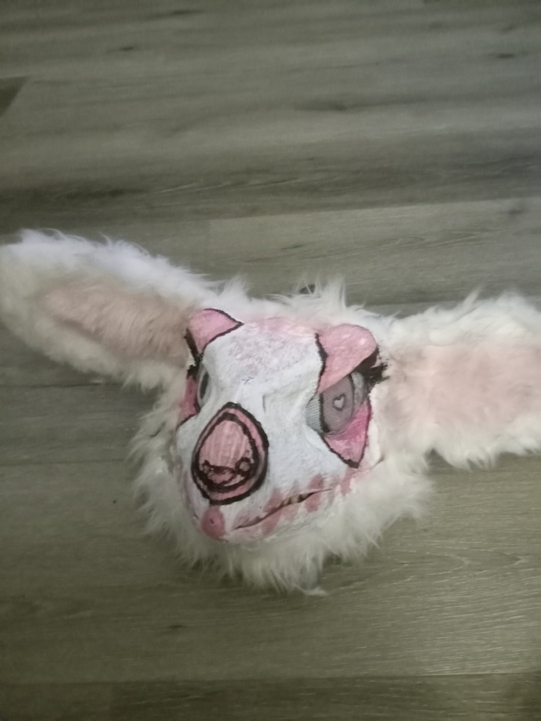 Handmade Pink and White Clown Wolf Dinomask - Etsy