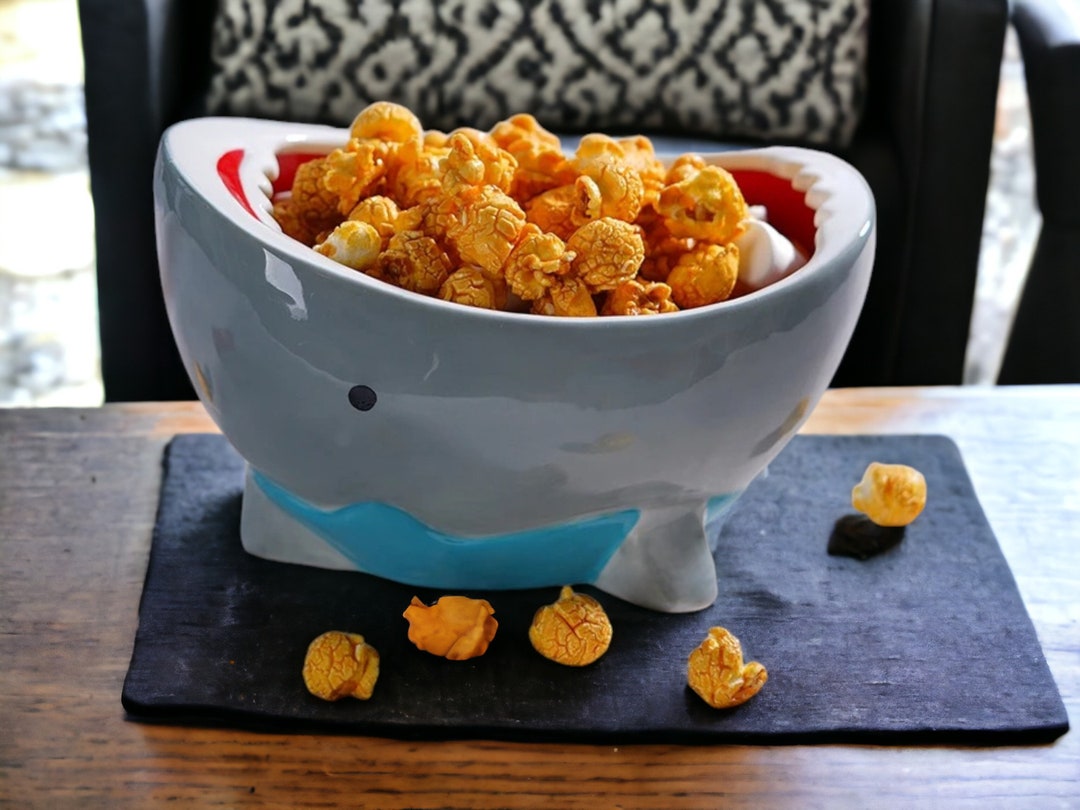 3D Shark Ceramic Bowl Ramen, Cereal, Popcorn, Candy Bowl Cartoon Fruit ...