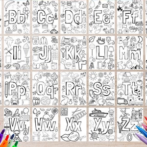 Printable Alphabet Coloring Book for Kids, ABC Coloring Pages Alphabet ...