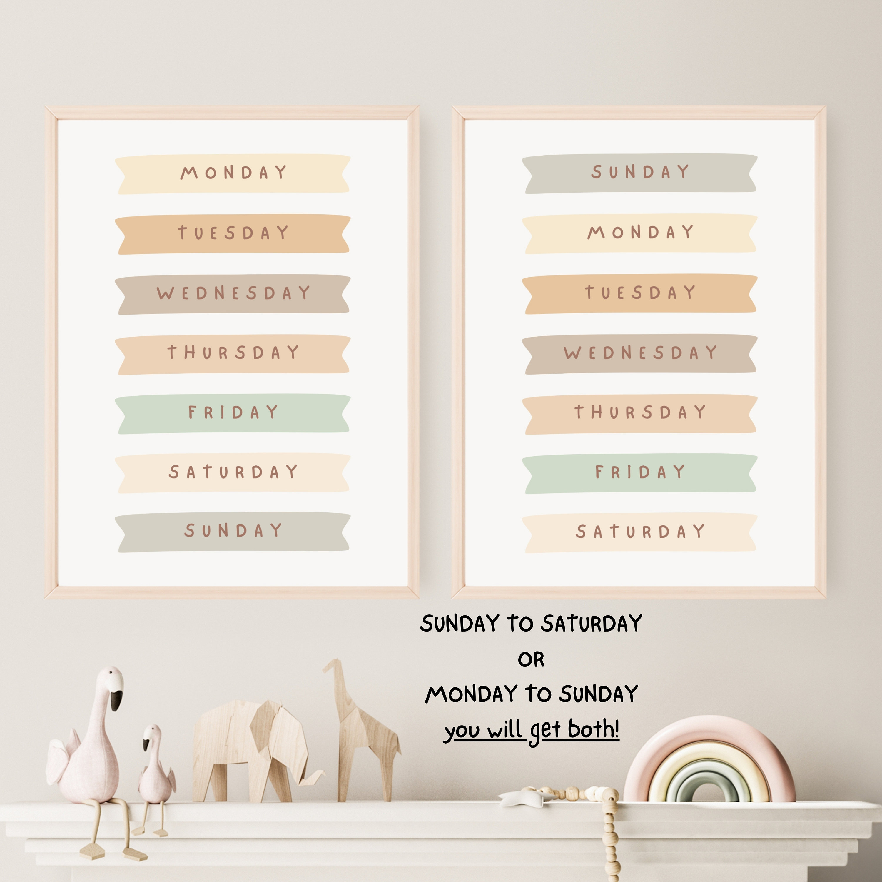Nursery Educational Posters Alphabet Numbers Learn to Count to 10, Days ...