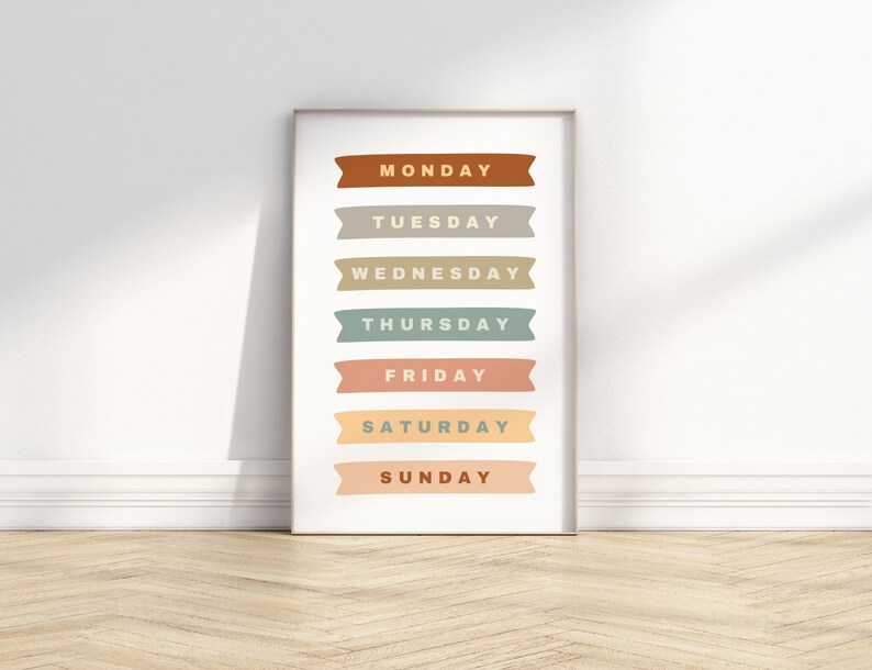 3 Nursery Educational Posters Alphabet Numbers & Days of the Week ...