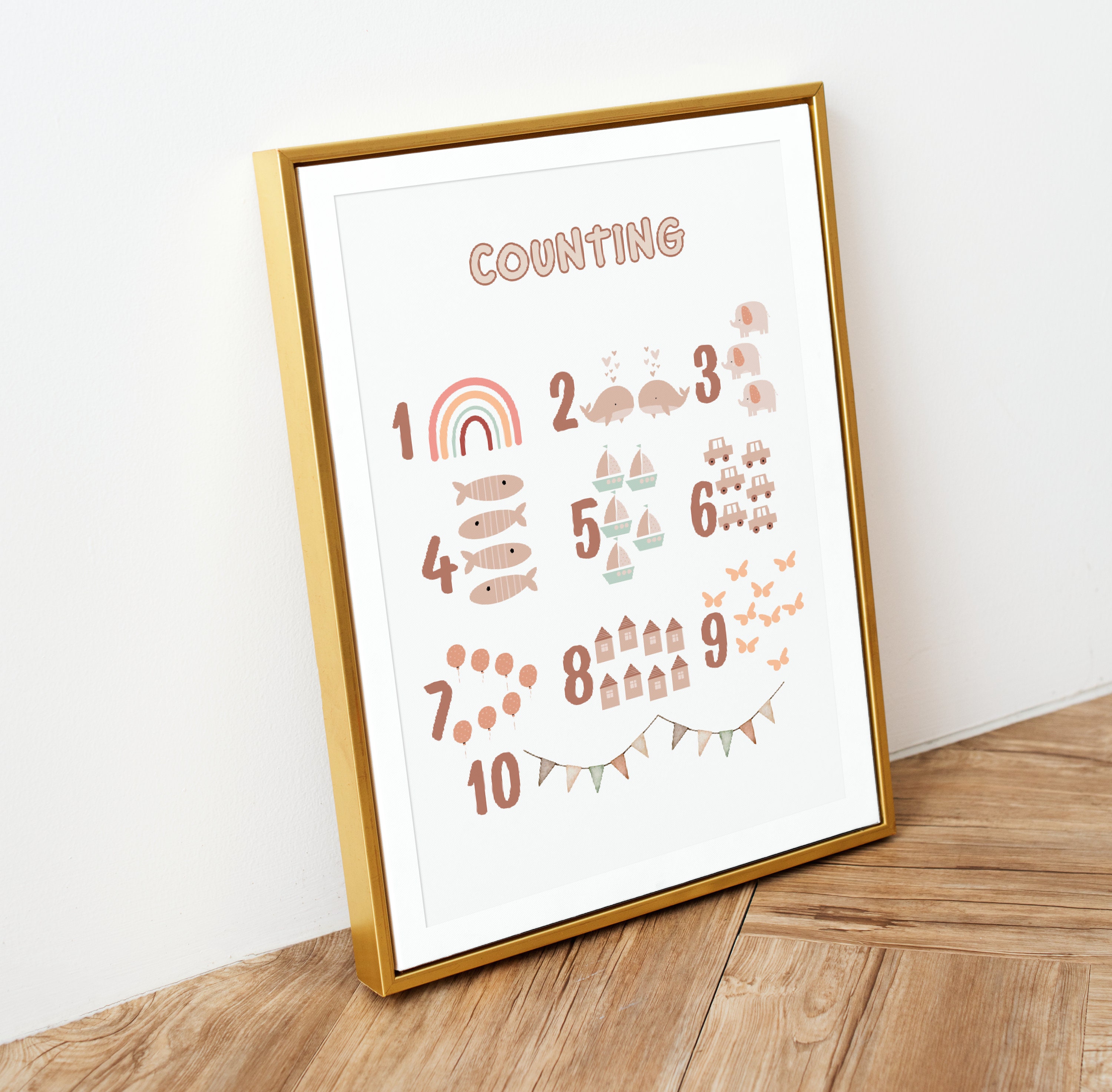 Nursery Educational Posters Alphabet Numbers Learn to Count to 10, Days ...