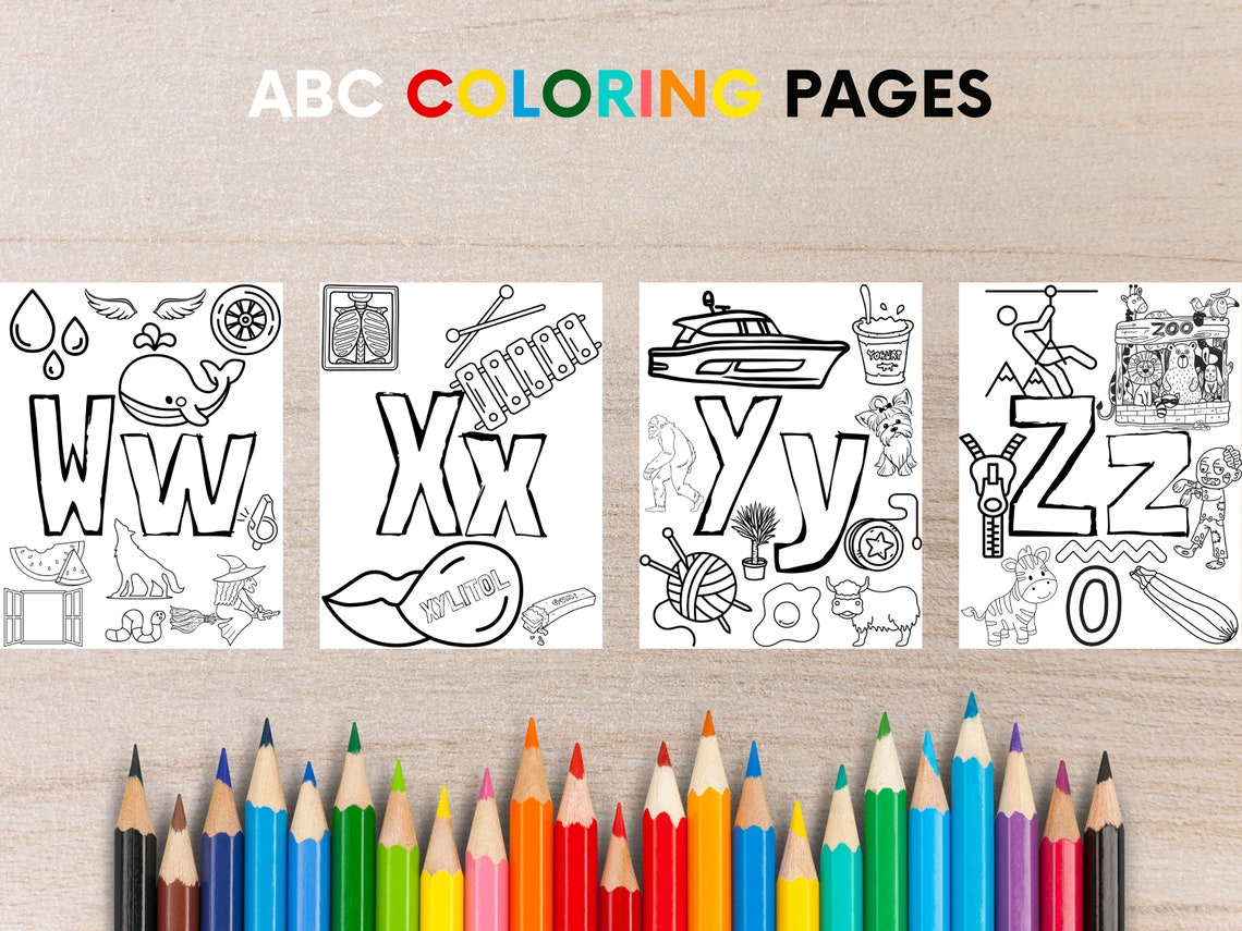 Printable Alphabet Coloring Book for Kids, ABC Coloring Pages Alphabet ...