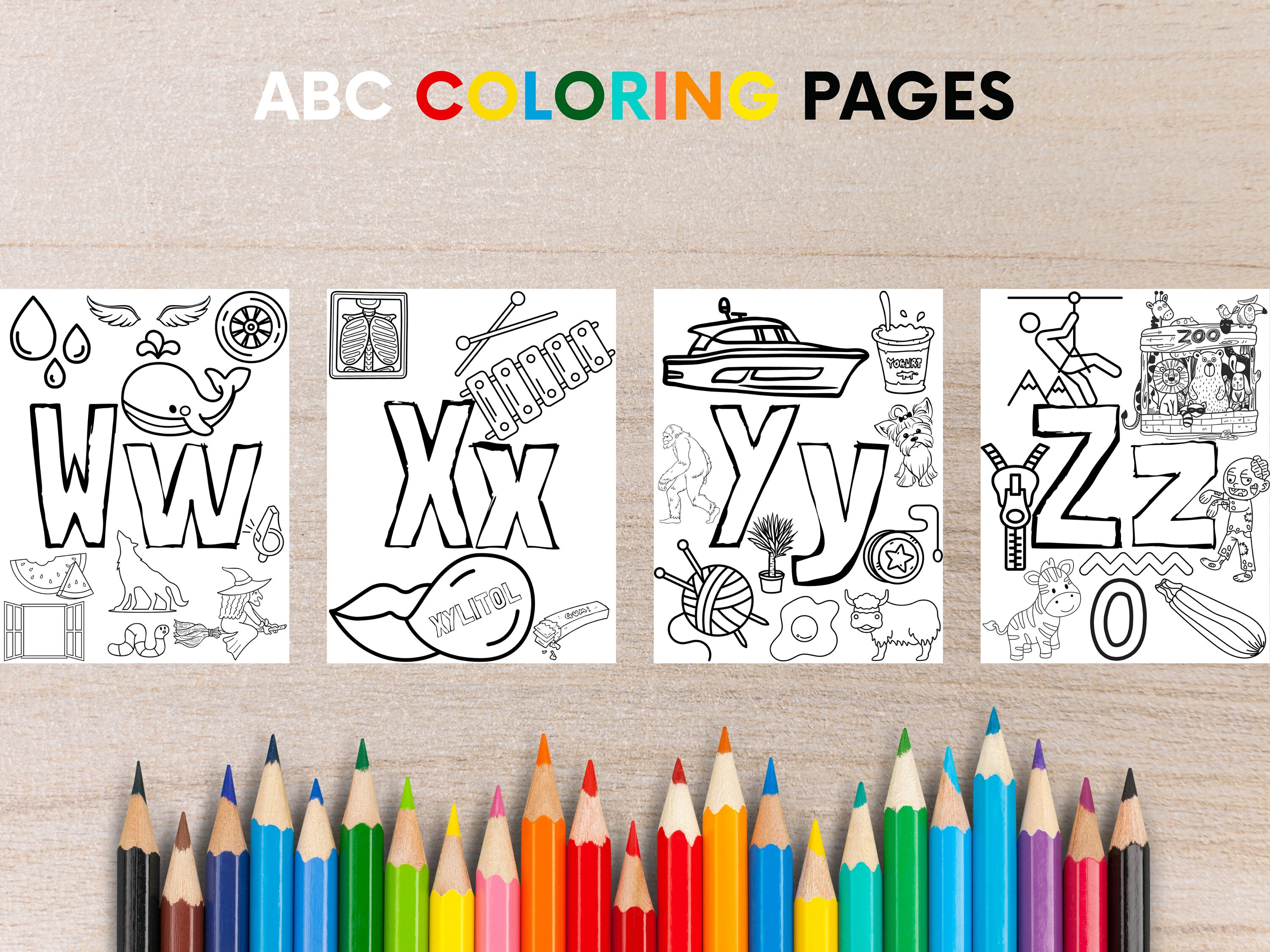 Printable Alphabet Coloring Book for Kids, ABC Coloring Pages Alphabet ...