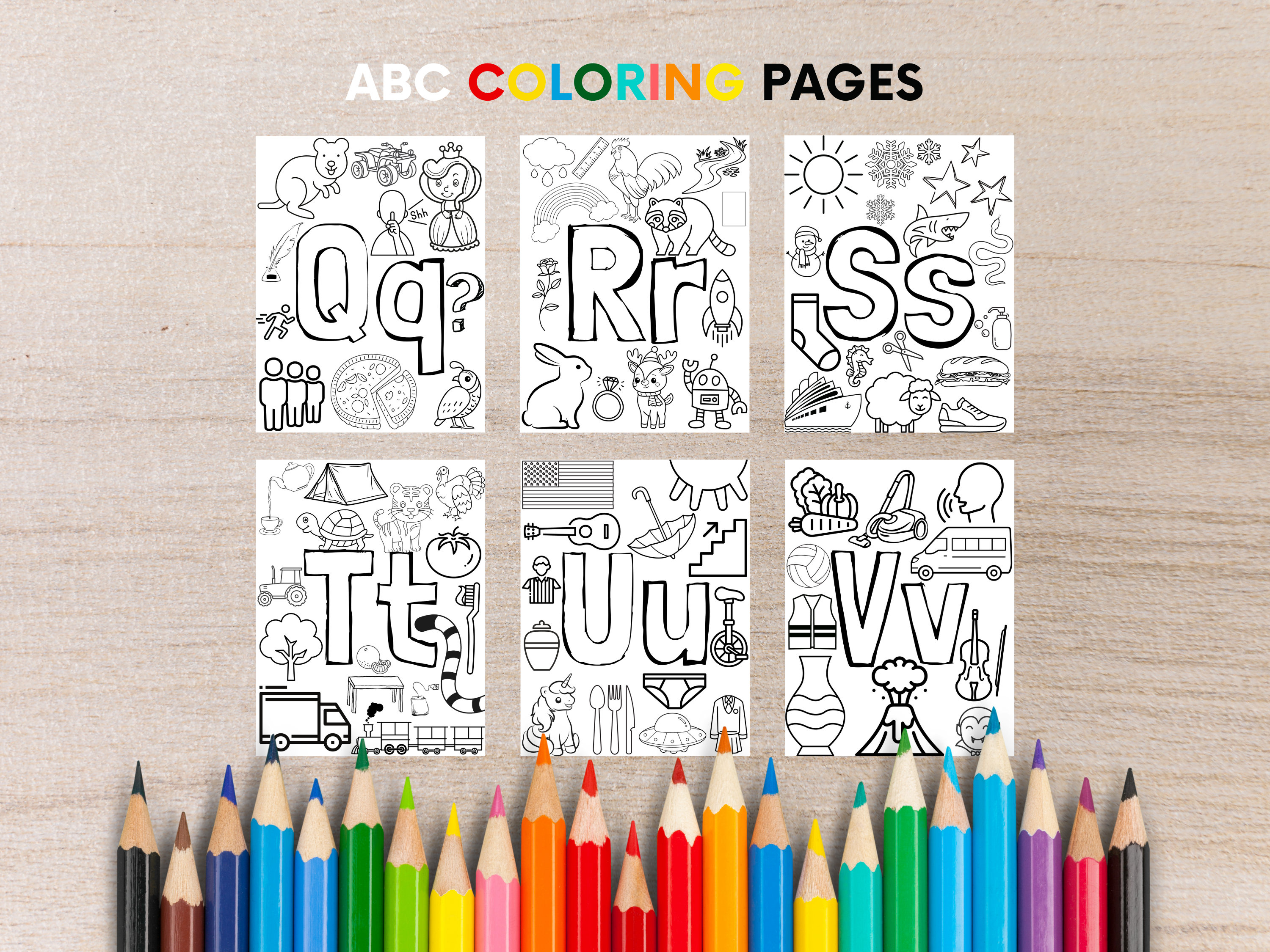 Printable Alphabet Coloring Book for Kids, ABC Coloring Pages Alphabet ...
