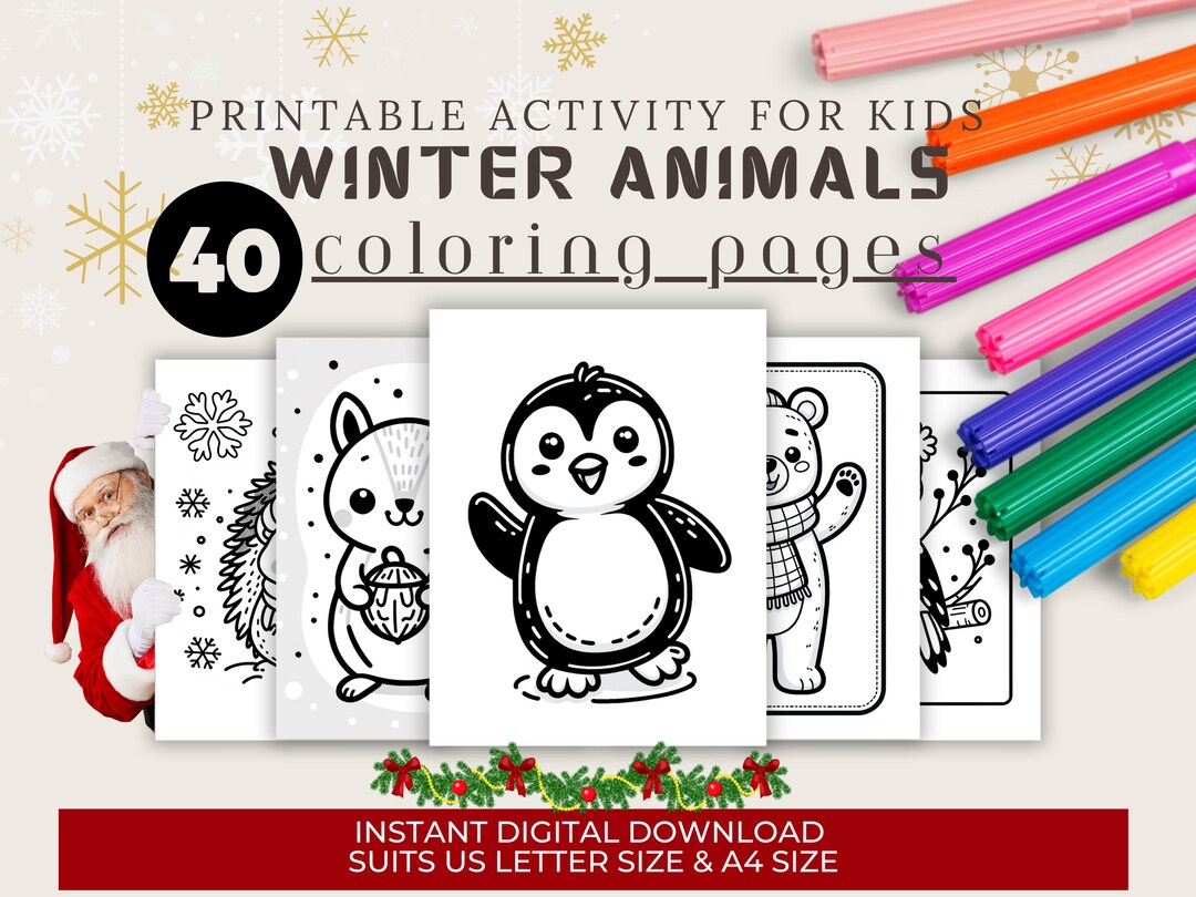 Printable Winter Coloring Pages for Kids Xmas Coloring Pages Woodland ...