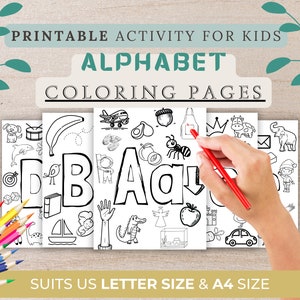 Printable Alphabet Coloring Book for Kids, ABC Coloring Pages Alphabet ...