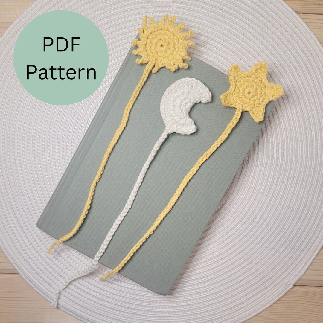 Sun, Moon & Star Bookmark Crochet Pattern Set | Beginner Friendly ...