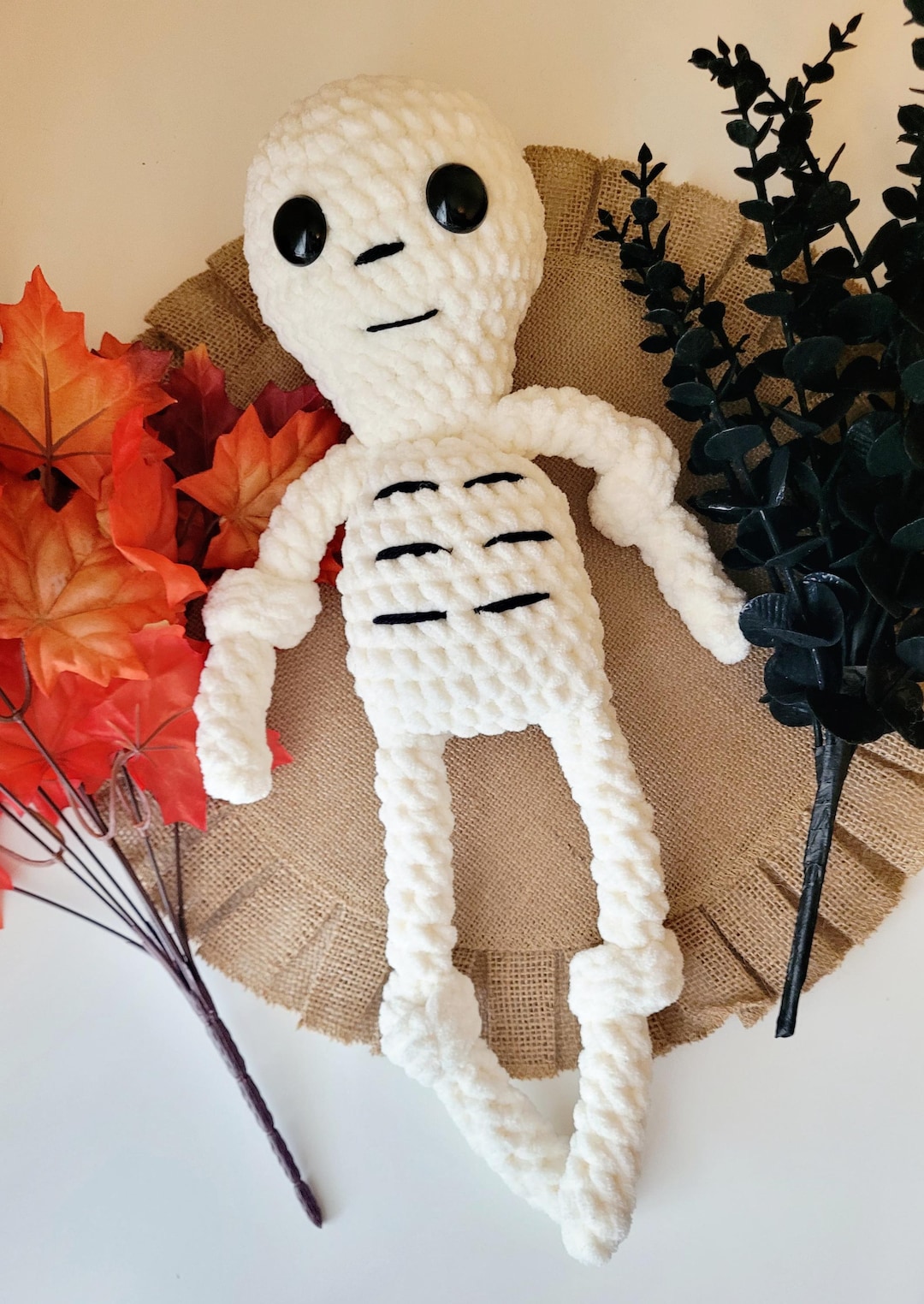 Skeleton Plushie | Crochet Skeleton Plush | Cute Halloween Gift ...