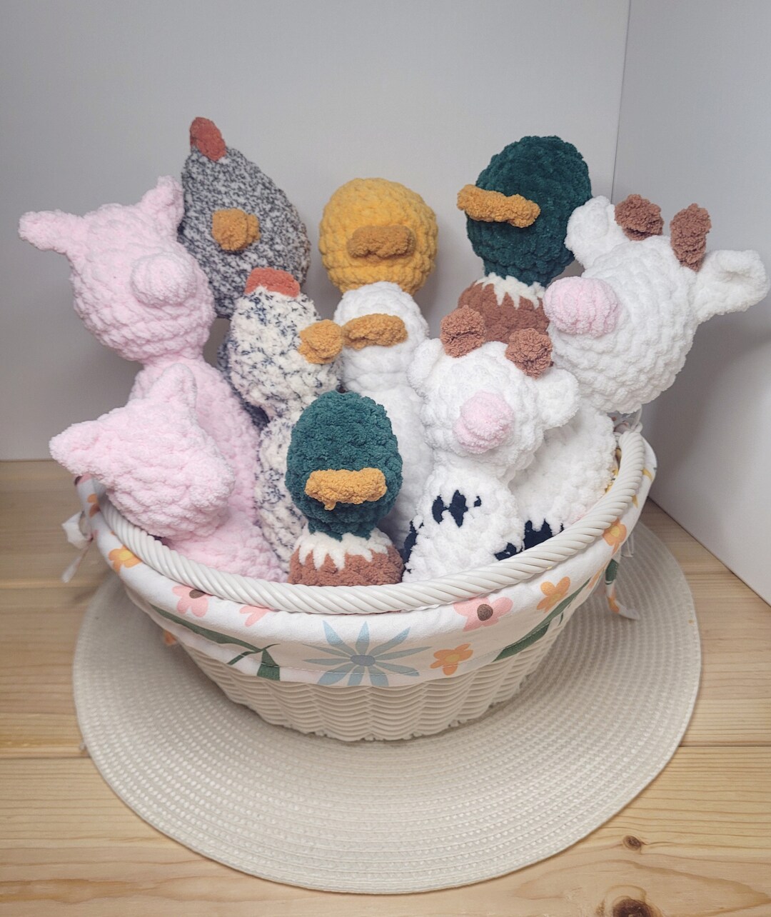 Crochet Farm Animals, Handmade Soft Cuddle Critters, Easter Spring ...
