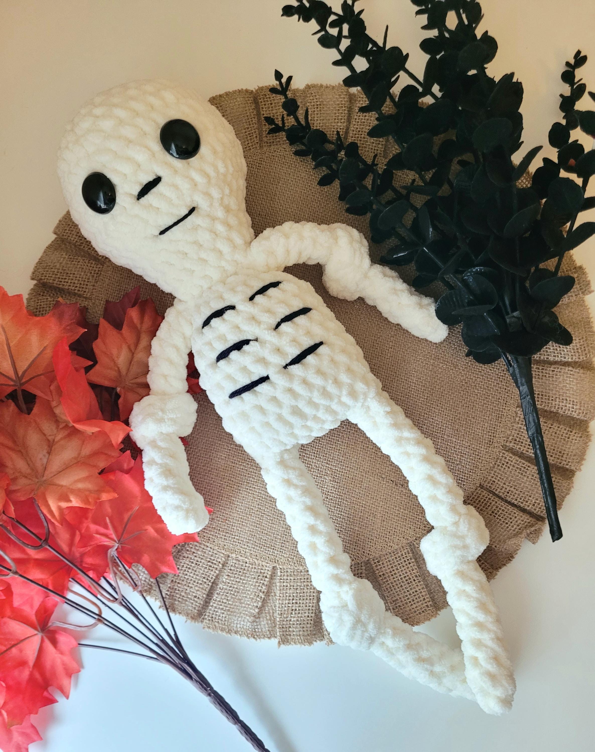 Skeleton Plushie | Crochet Skeleton Plush | Cute Halloween Gift ...