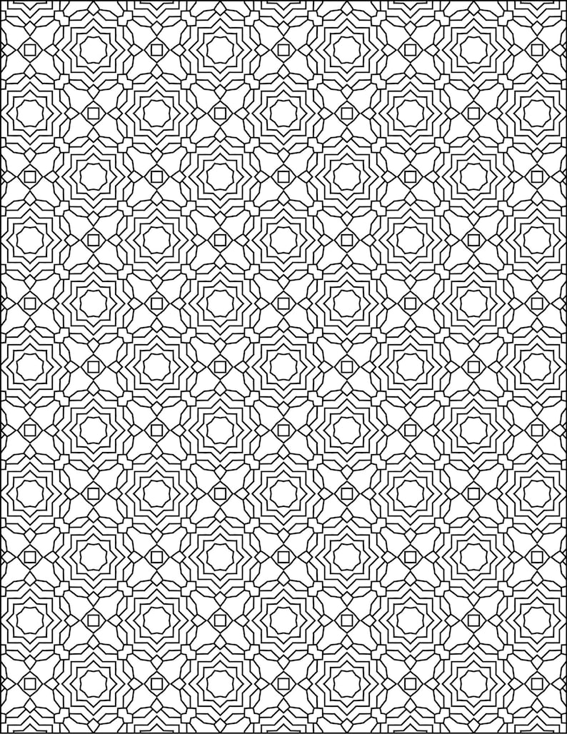 Printable Geometric Patterns Coloring Pages - Etsy