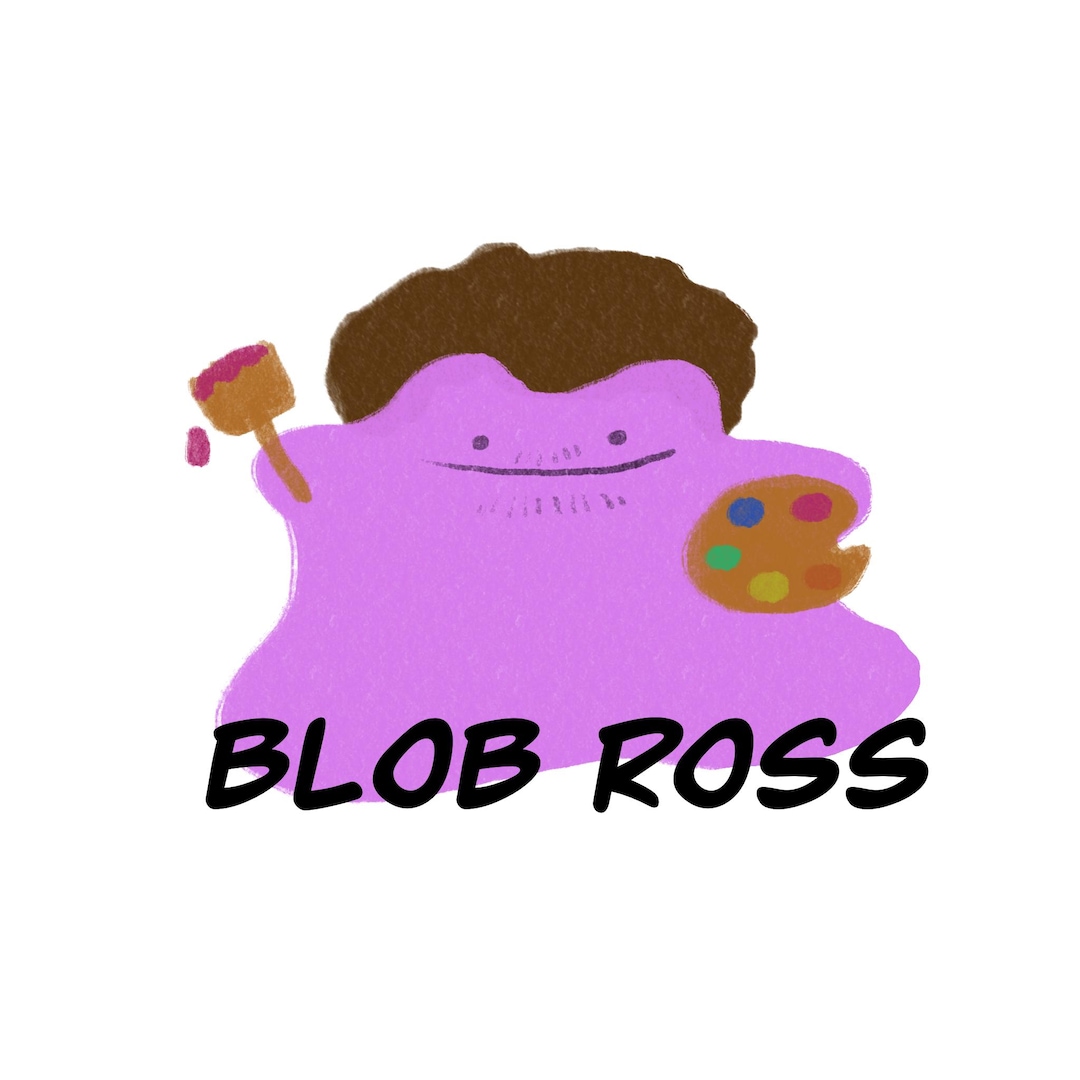 Blob Ross Sticker Bob Ross Vinyl Decal Ditto Silly Pun Punny Funny Humour - Etsy