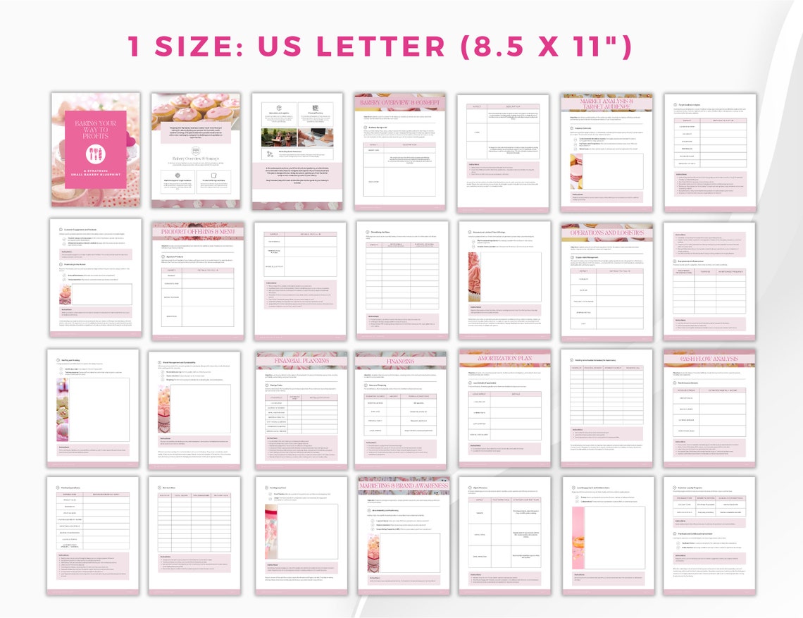 Bakery Business Plan Canva Template, Cake Shop Blueprint, Business ...